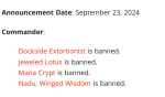 Commander Ban List Update (Sept. 24′) | Boccob's Blessed Blog